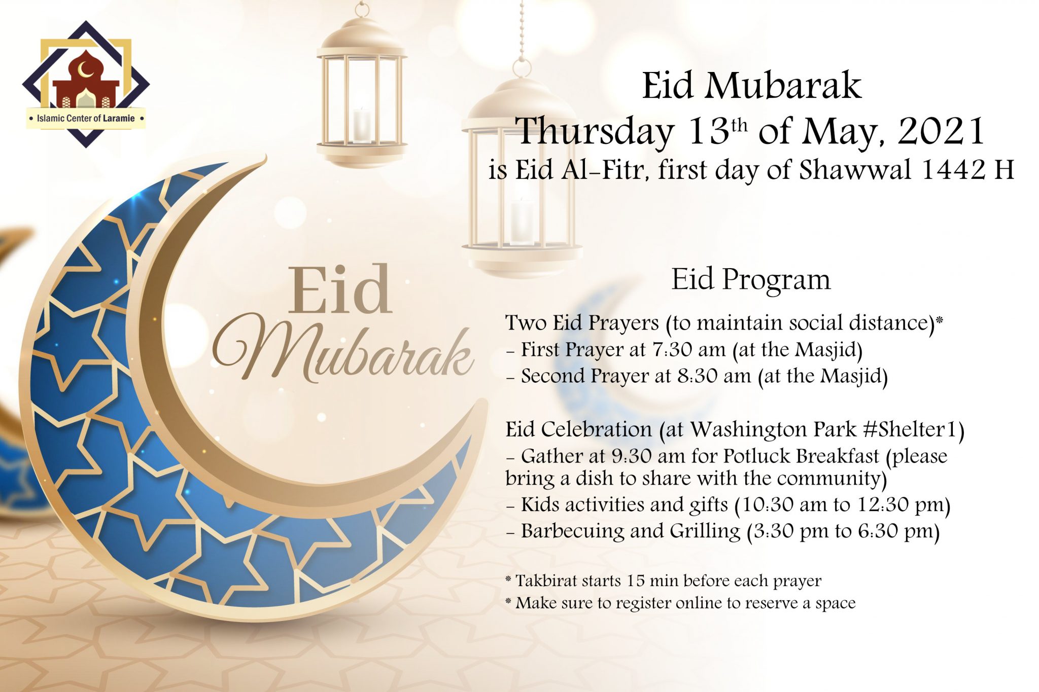 Eid Al-Fitr Prayer 2021 (1442 H) – Islamic Center of Laramie